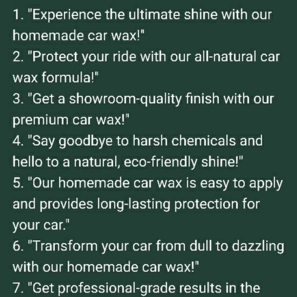 Carwax | Other | 4oz Homemade Car Wax The Wax You Can Use On Windows ...